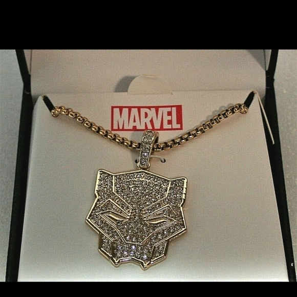 Marvel | Accessories | Marvel Comics Black Panther Paved Crystal Logo ...